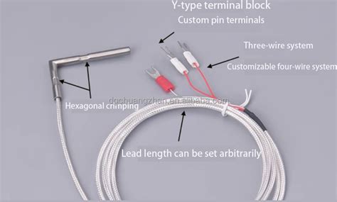 K Type Thermocouple With Pt100 Thermal Resistor 5m Lead Temperature