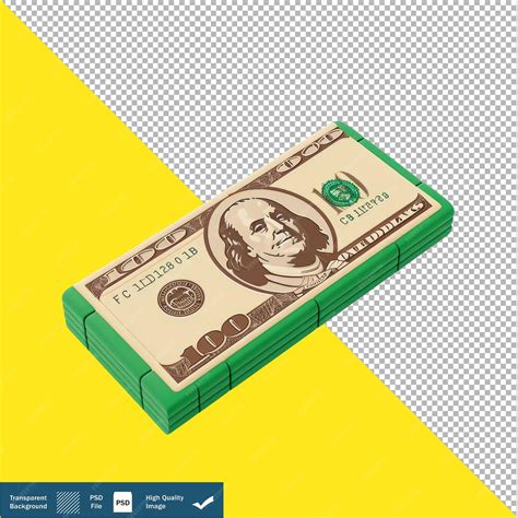Premium Psd 3d Icon Of A Dollar Bill Simple Cartoon Pixel Vector