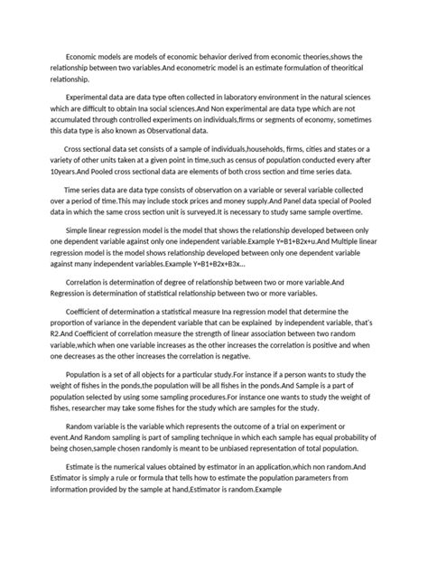 Econometric 1 Pdf Estimator Ordinary Least Squares