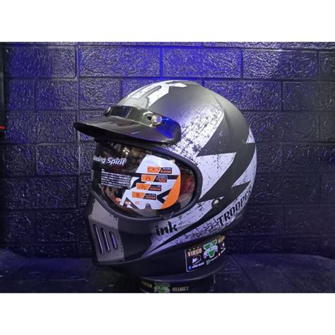 Jual Helm Ink Trooper Thunder Matt Black Gunmetal Dof Shopee Indonesia