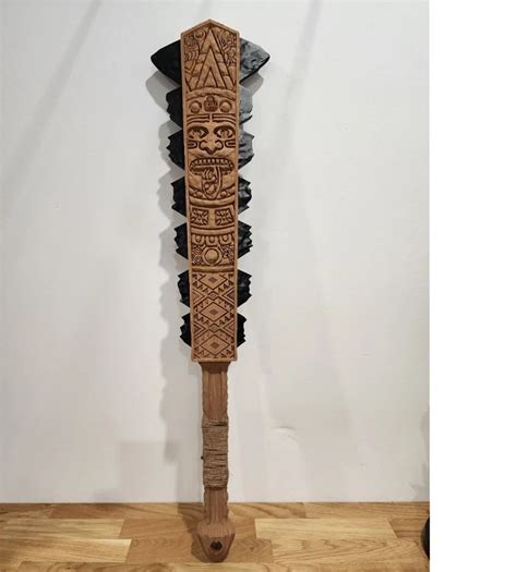 Macuahuitl Aztec Club 3d Printed Realistic Weapon Historic