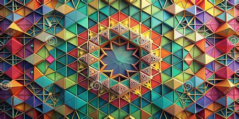 Background Featuring A Complex Array Of Geometric Shapes Generative By Ai Stock Illustration