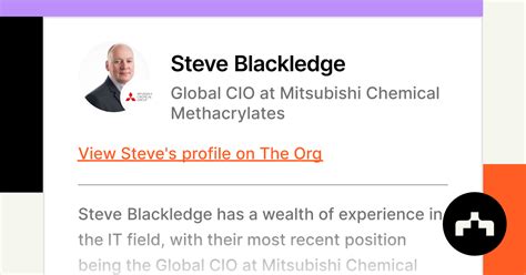 Steve Blackledge Global Cio At Mitsubishi Chemical Methacrylates The Org