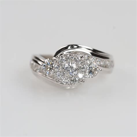 14kt White Gold Diamond Bypass Engagement Ring Property Room