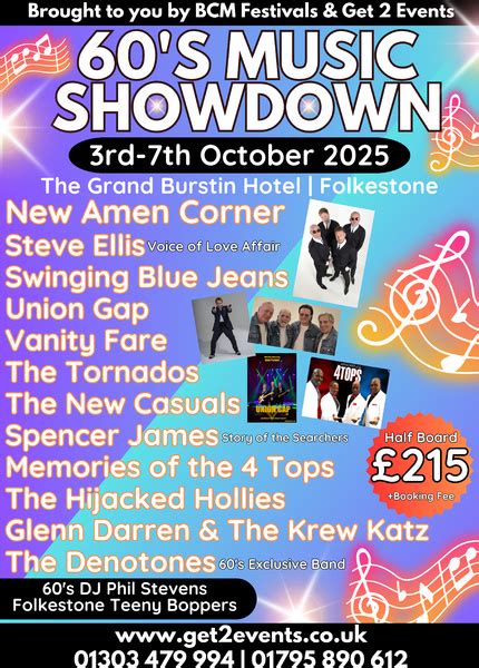 60s Music Showdown Fri 3rd Oct 2025 To Mon 6th Oct 2025 Bcm