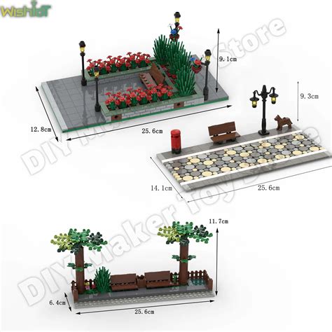 Moc City Urban Road Scenery Street View Building Blocks Park Corner