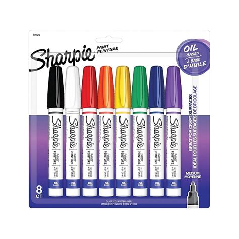 Sharpie Oil Based Paint Markers Medium Point Assorted Colors 8pack