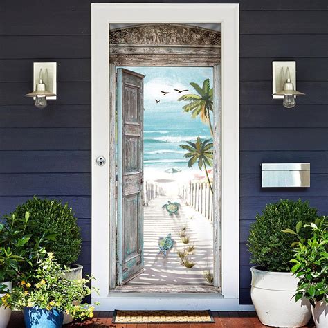 Turtle Beach Scene Door Cover Flagwix