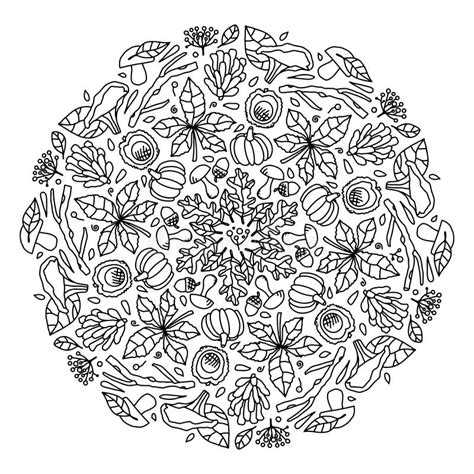 Fall Leaf Mandala Coloring Page 2025