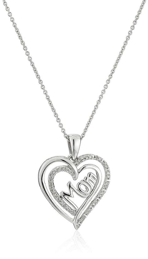 Jewelili Sterling Silver 110 Cttw Natural White Round Diamonds Mom