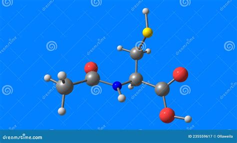 Acetylcysteine Molecular Structure 3d Flat Model N Acetylcysteine Structural Chemical Formula