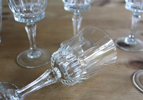 Vintage French Wine Glasses Clear French Glasses Tiger And Iris