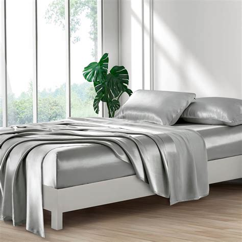 Silk Satin Sheets Queen Size Satin Bed Sheet Set With Deep Pockets