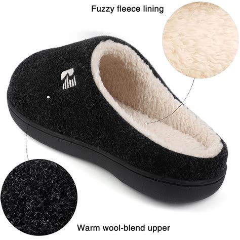 Rockdove Mens Sherpa Lined Memory Foam Clog Slipper