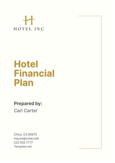 Free Hotel Financial Plan Template To Edit Online