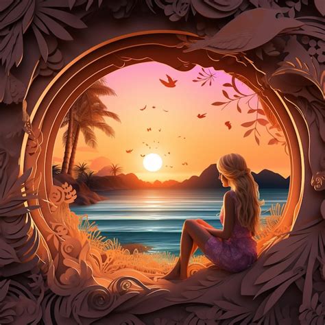 Premium Ai Image There Is A Woman Sitting On A Window Sill Looking