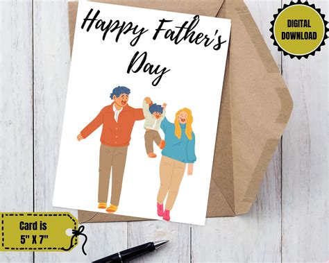 Fathers Day Card Printable Fathers Day Card Birthday Card Fathers
