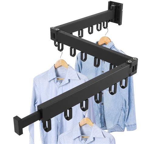 Tendedero De Ropa Plegable Colgador Plegable Telescópico Montado En La