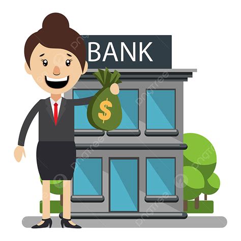 Bank Woman Vector Hd Images Woman At The Bank Illustration Vector On White Background Woman