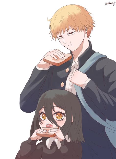 Denji And Nayuta Chainsaw Man Drawn By Mibukyt Danbooru