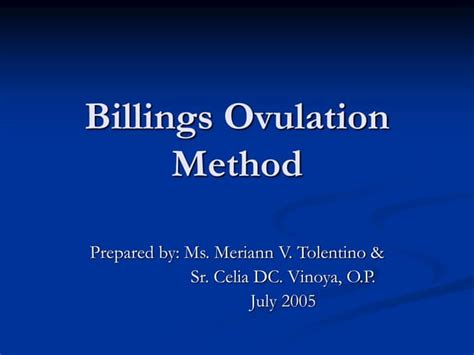 Billings Ovulation Methodppt