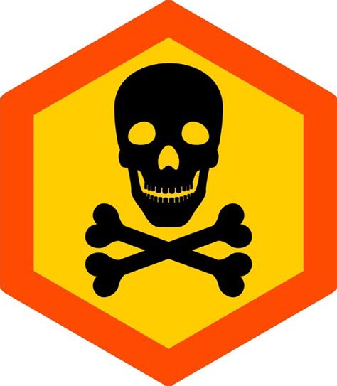 Scull E ícone De Símbolo De Advertência De Ossos Cruzados Em Ilustração