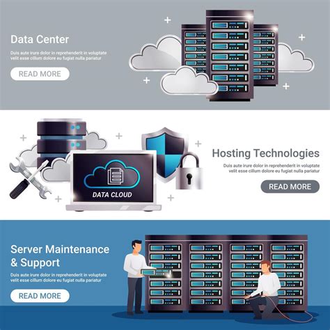 Data Center Template Banner Set 1406531 Vector Art At Vecteezy