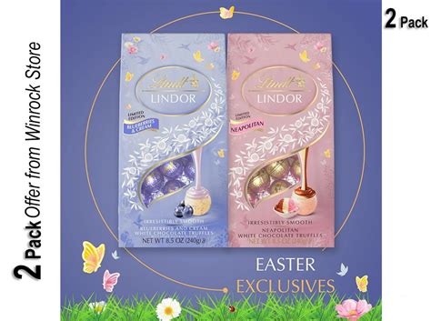 Lindt Lindor Easter Blueberries And Cream White Chocolate Candy Truffles