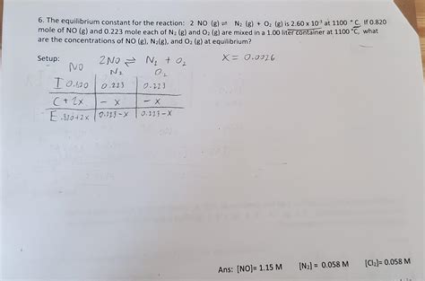 High School Equilibrium Concentration Help R Chemistryhelp