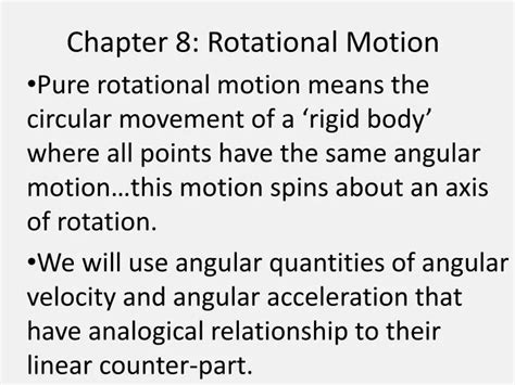 PPT Chapter 8 Rotational Motion PowerPoint Presentation Free Download ID 2511279