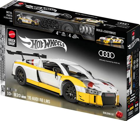 Mattel Brick Shop Hot Wheels ‘15 Audi R8 Lms Building Toy Kit Mattel