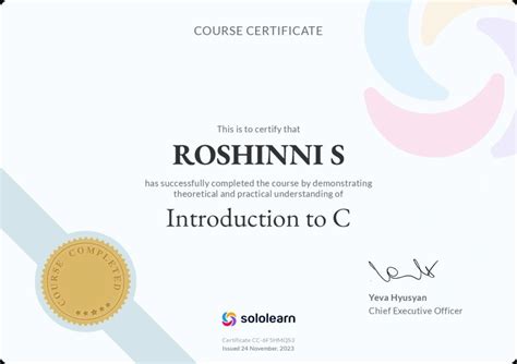 Cprogramming Certification Learningjourney Roshinni Sasikumar