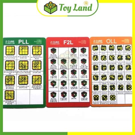 Bộ 3 Card Công Thức Cfop Giải Rubik Tốc Độ F2l Oll Pll Rubic Đồ Chơi