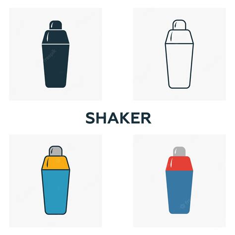Premium Vector Shaker Icon Set Four Elements In Diferent Styles From Bar And Restaurant Icons
