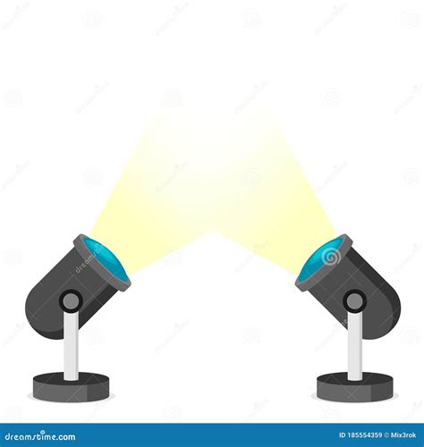 Two Spotlights In Flat Style Stock Vector Illustration Of Isolated