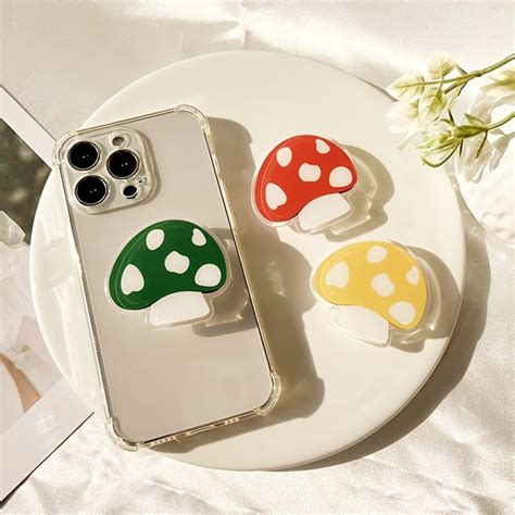 3d Cartoon Cute Mushroom Bracket Foldable Mobile Phone Finger Stand Cellphone Support Holders
