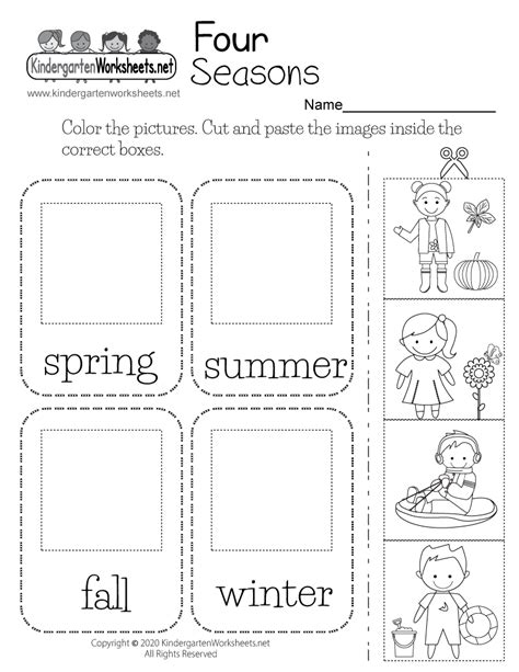 Free Tracing Seasons Words Worksheets For Kindergarten Fun