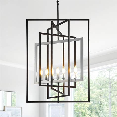7 Light Lantern Pendant Light Fixtures Rustic Industrial Farmhouse