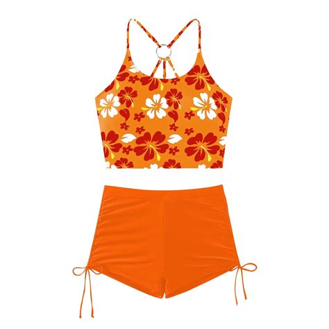 Youyipin Womens Swimsuits Floral Print Sexy Tankini Shorts Swimsuit For