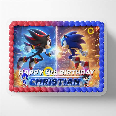 Sonic Vs Shadow Edible Cake Toppers Ediblecaketopper