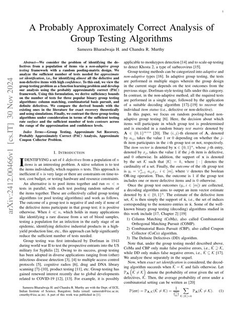 Pdf A Probably Approximately Correct Analysis Of Group Testing Algorithms