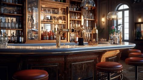 Premium Ai Image Classic Bar Counter Generative Ai