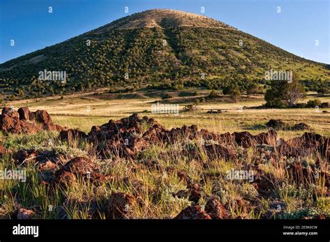 Volcanic Rocks At The End Of Ancient Lava Flow Crater Capulin Volcano