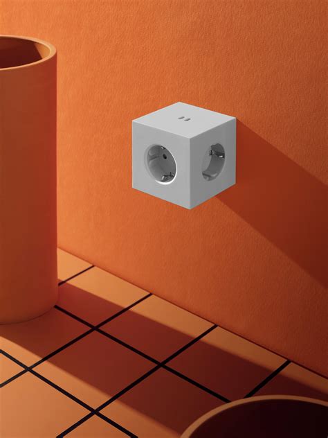 Avolt Square 2 Usb C Wall Socket Extender Gotland Grey Finnish Design Shop