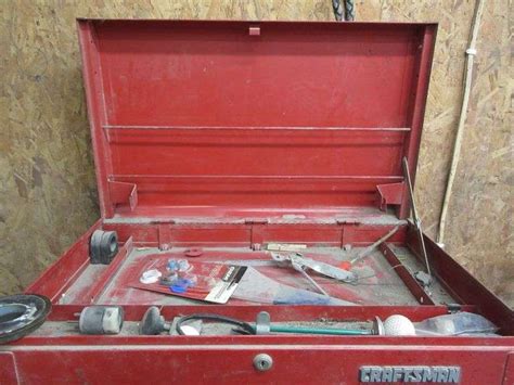 Craftsman Stackable Rolling Tool Box With Some Contents And Side Tray
