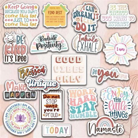 Boho Aesthetic Quote Sticekers Vinyl Motivational Stickers For