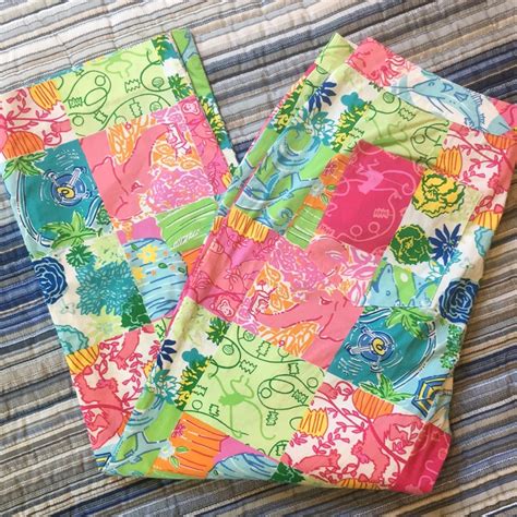 Vintage Lilly Pulitzer Party Patch Patchwork Stretch … Gem