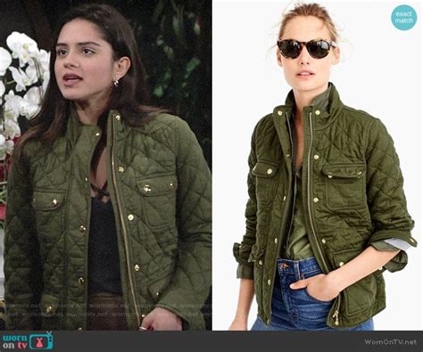 Wornontv Lolas Green Quilted Jacket On The Young And The Restless