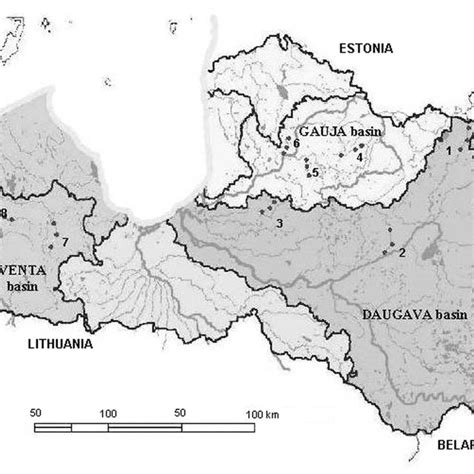 Location Of The Sampling Sites In Latvia Daugava River Basin Download Scientific Diagram