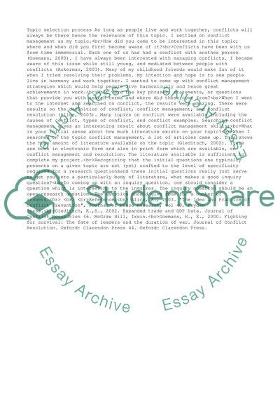 Topic Selection Process Essay Example Topics And Well Written Essays